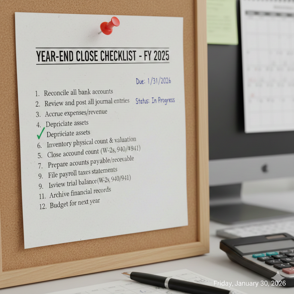 Year‑End Close Checklist for Small Firms (Owner’s Edition)